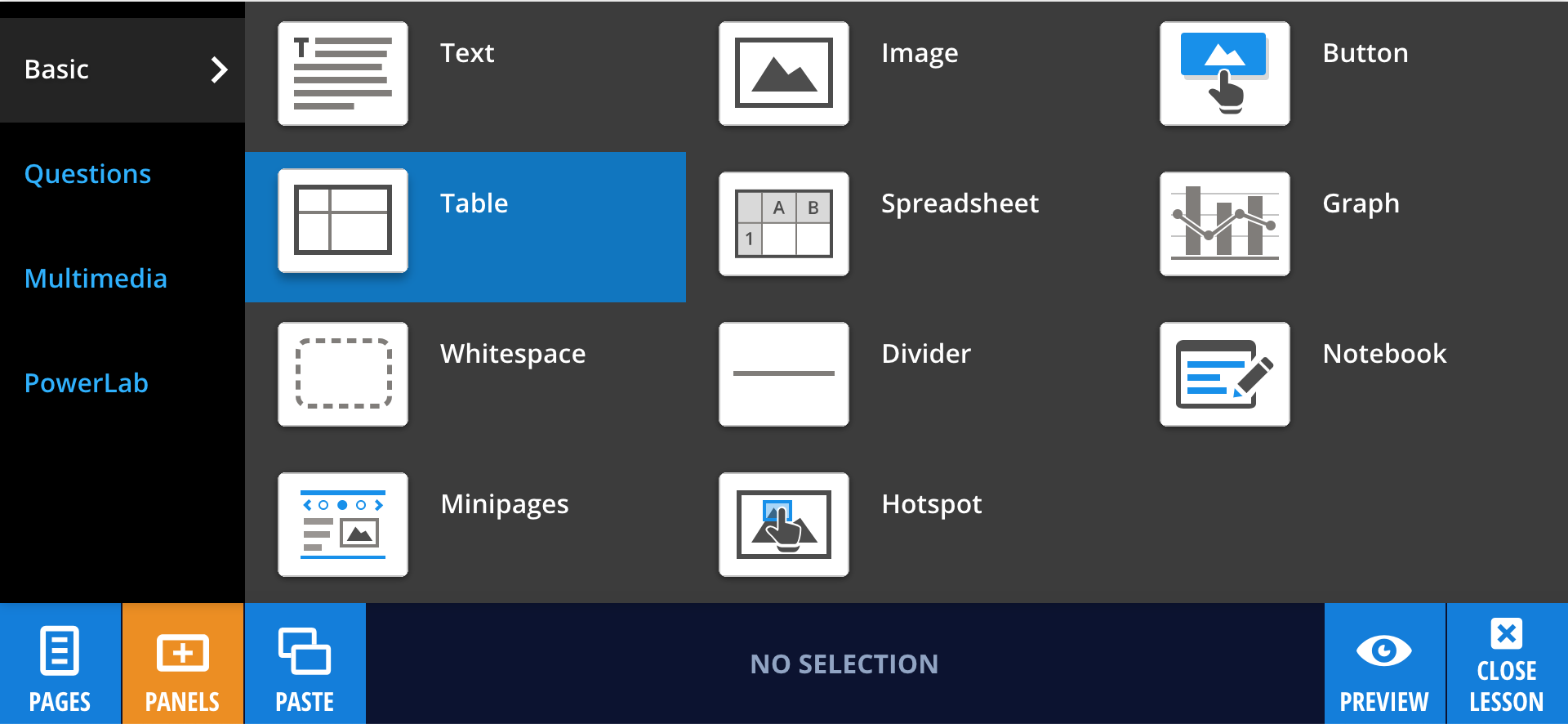 Creating Lt Table Panels | ADInstruments